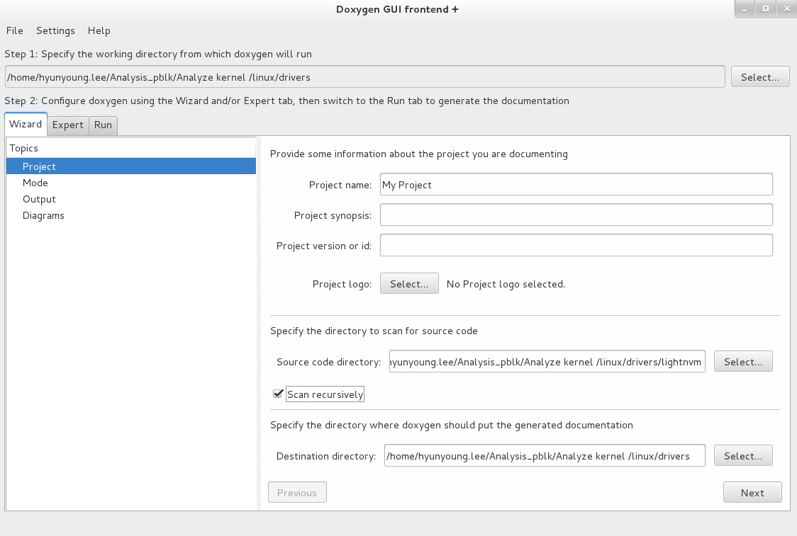 Doxygen for code analysis